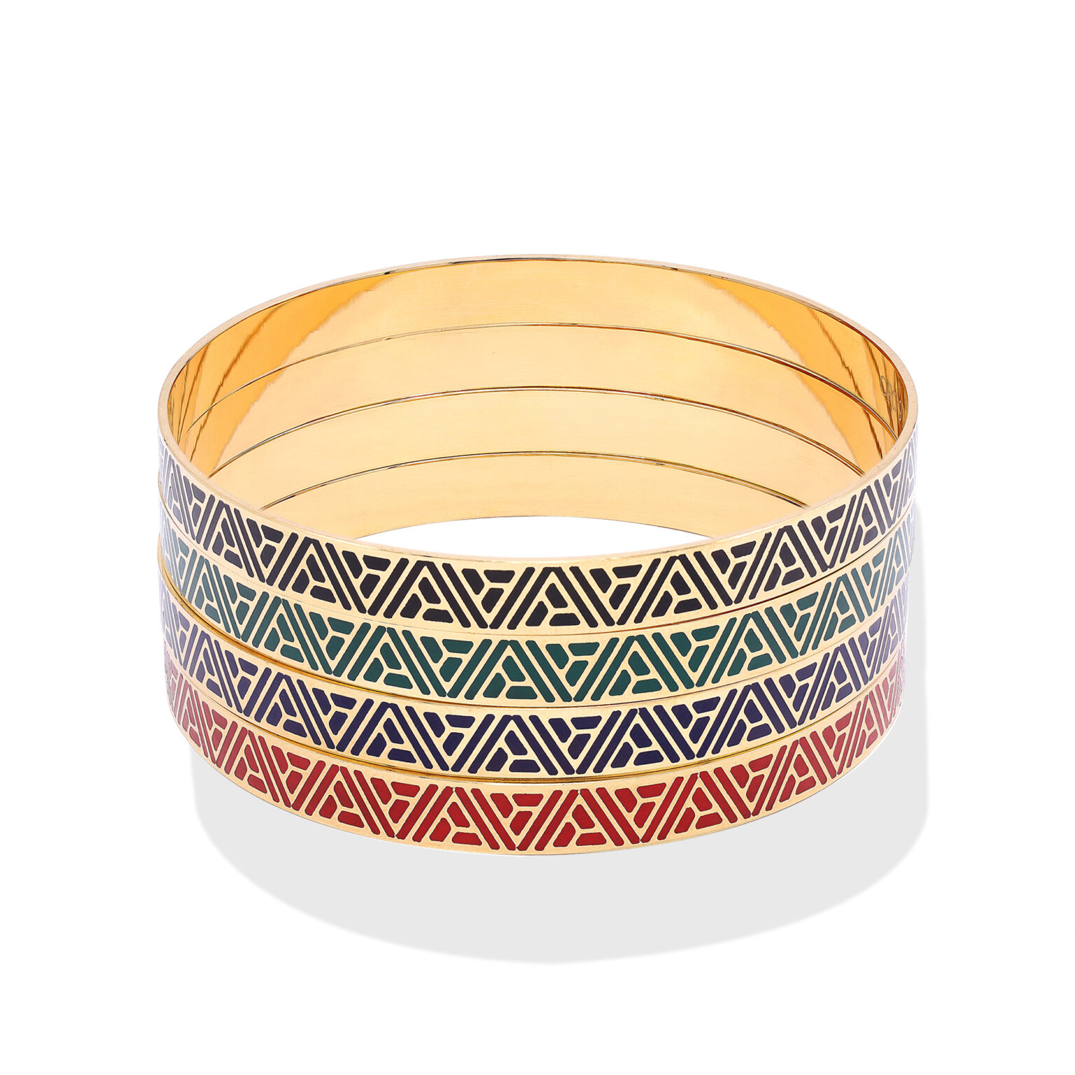 22K Gold Turquoise Meenakari Bangle (20.95G) - Queen of Hearts Jewelry