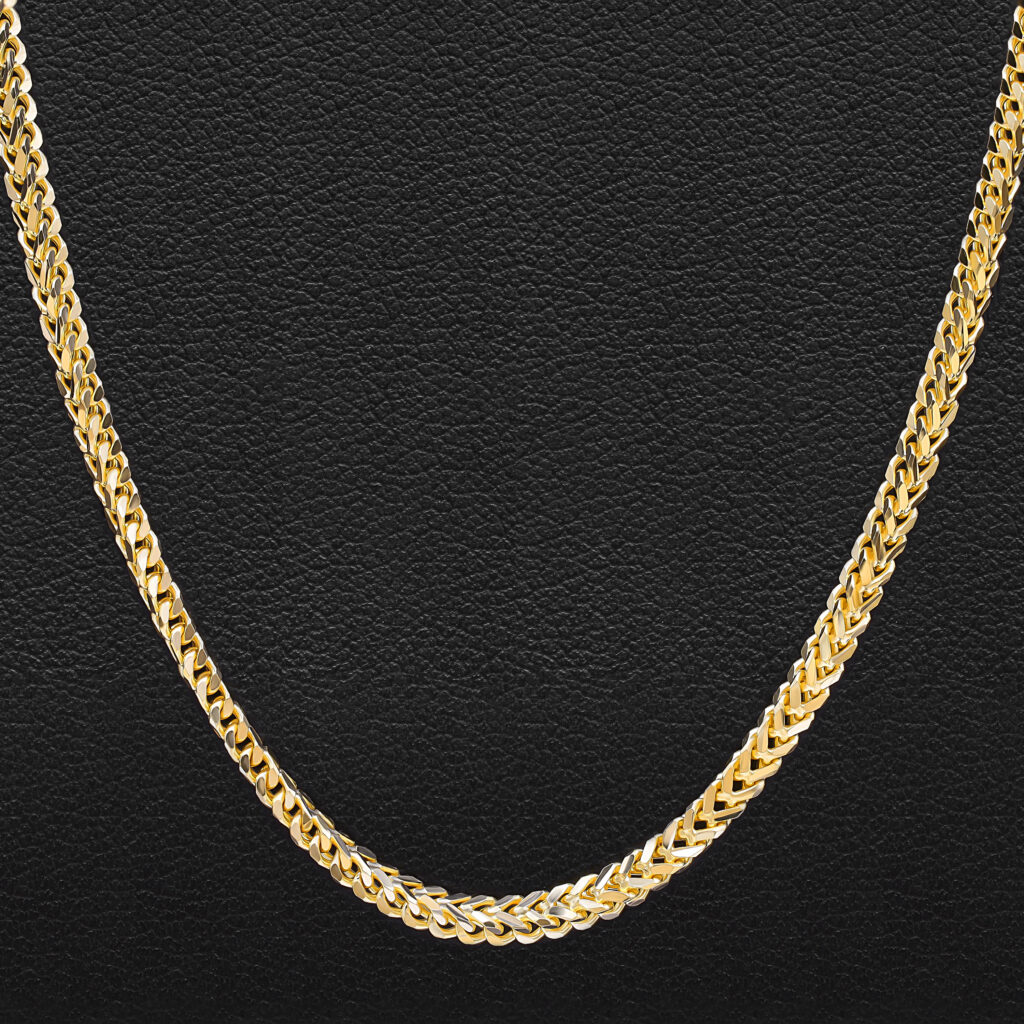 22K Gold Gloss Finish T-Lock Link Chain - Queen of Hearts Jewelry