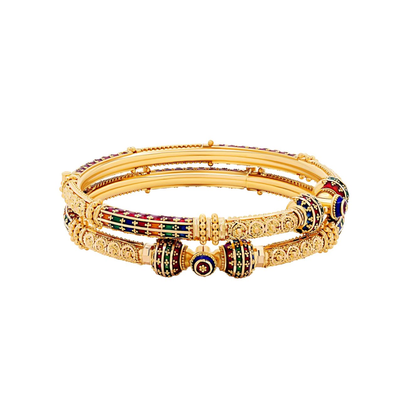 22K Gold Indian Women's Bangles - Queen of Hearts Jewelry