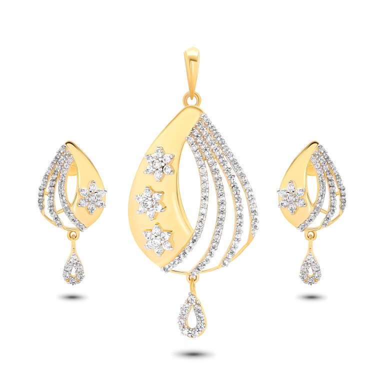 22K Gold Pendant and Earring Sets Online - Queen of Hearts Jewelry