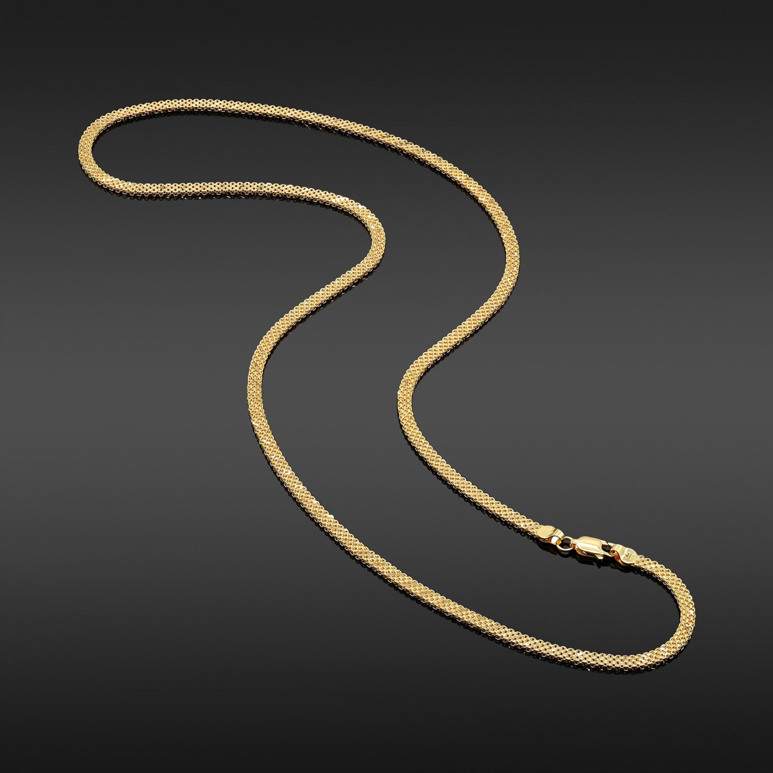 22K Gold Light Mesh Chain - Queen of Hearts Jewelry